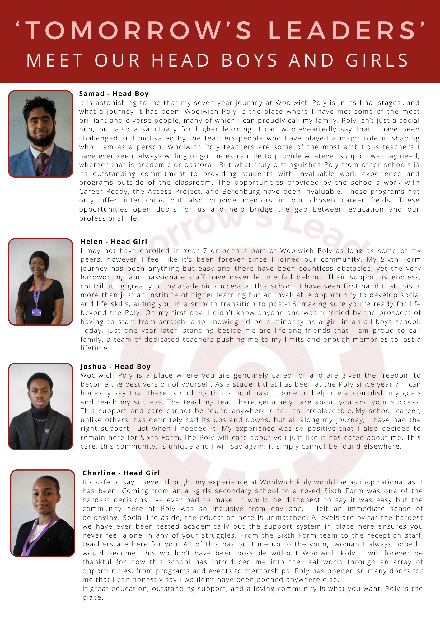 Woolwich Polytechnic Sixth Form - Welcome