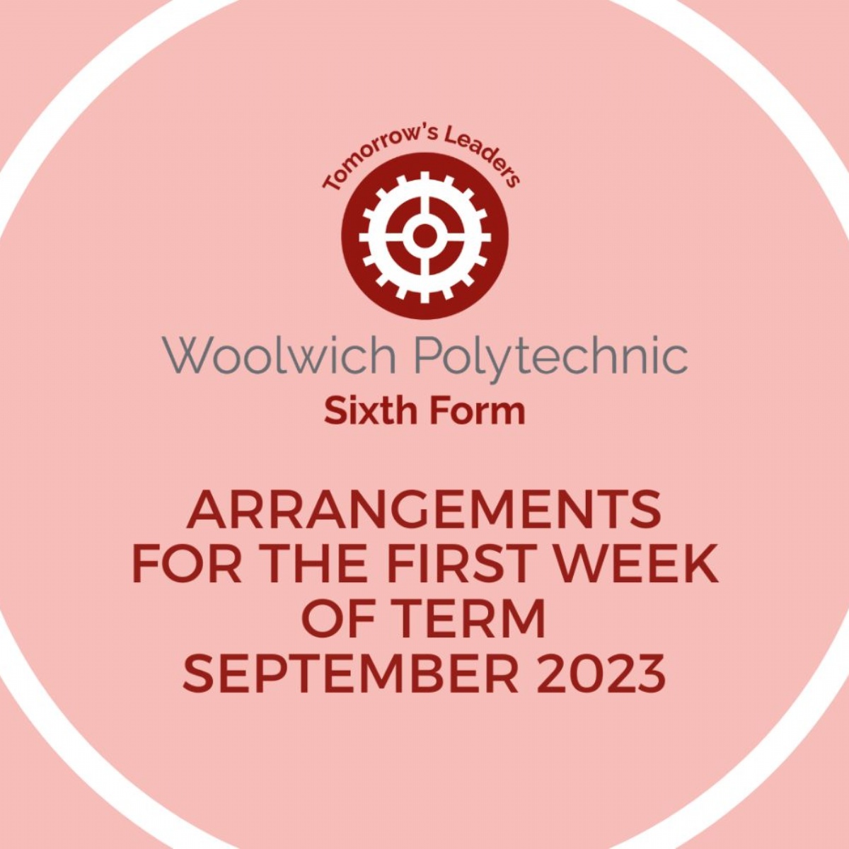 Woolwich Polytechnic Sixth Form - Arrangements for the first week of ...