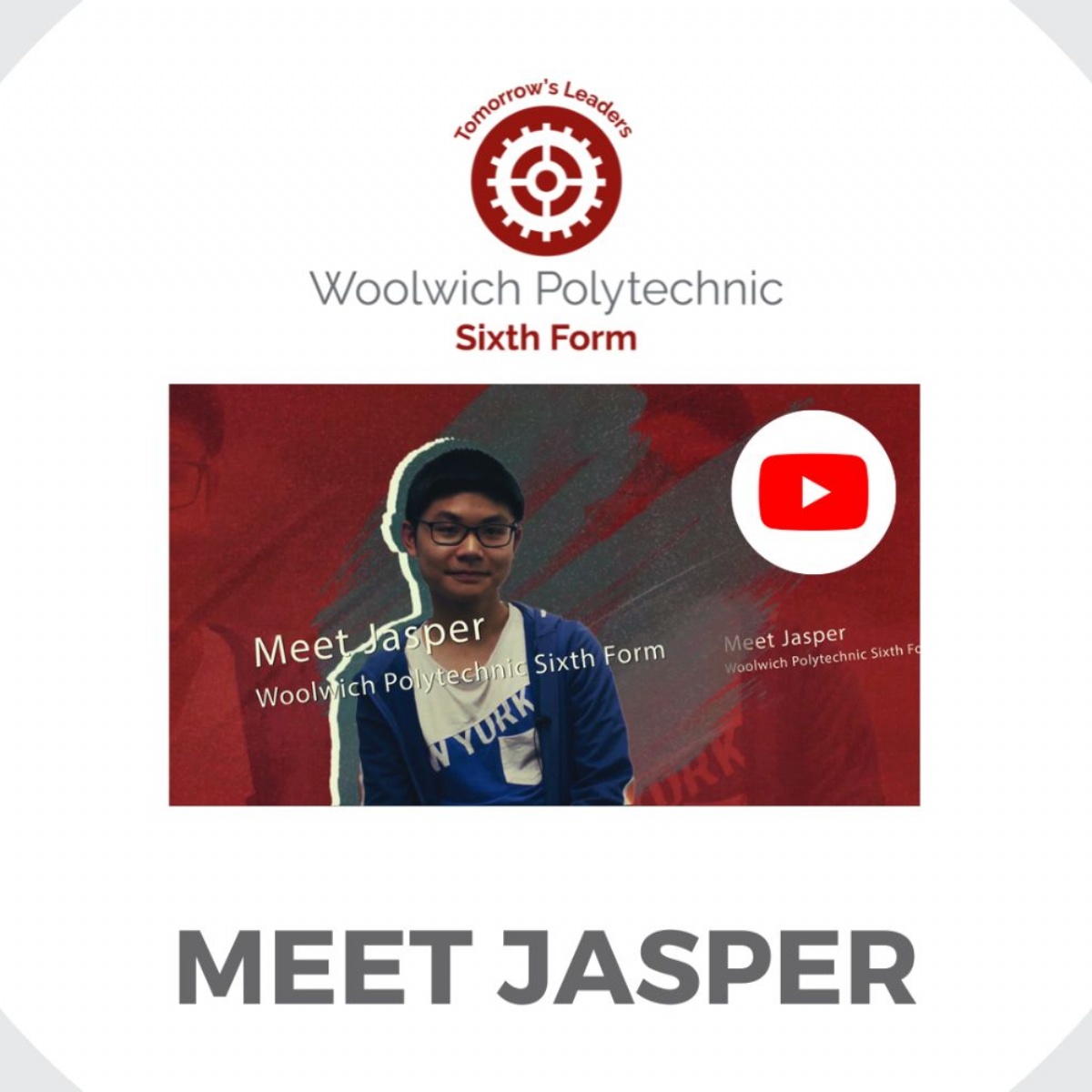 Woolwich Polytechnic Sixth Form - Meet Jasper - New YouTube Video!