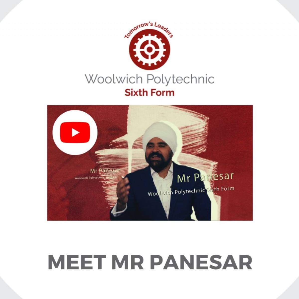Woolwich Polytechnic Sixth Form - Meet Mr Panesar!